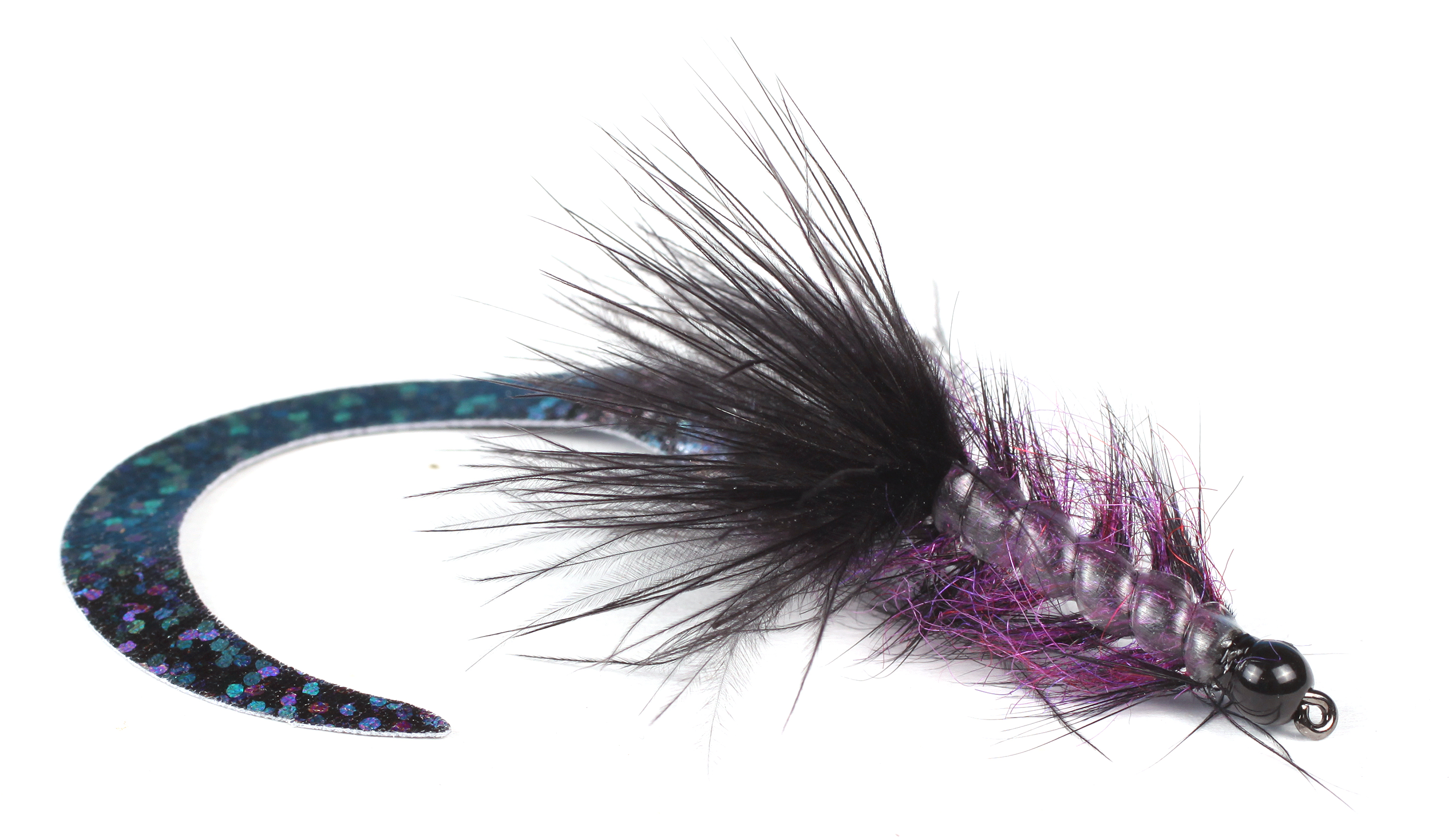 Wiggle Tail Børstemark - Black Bead Head